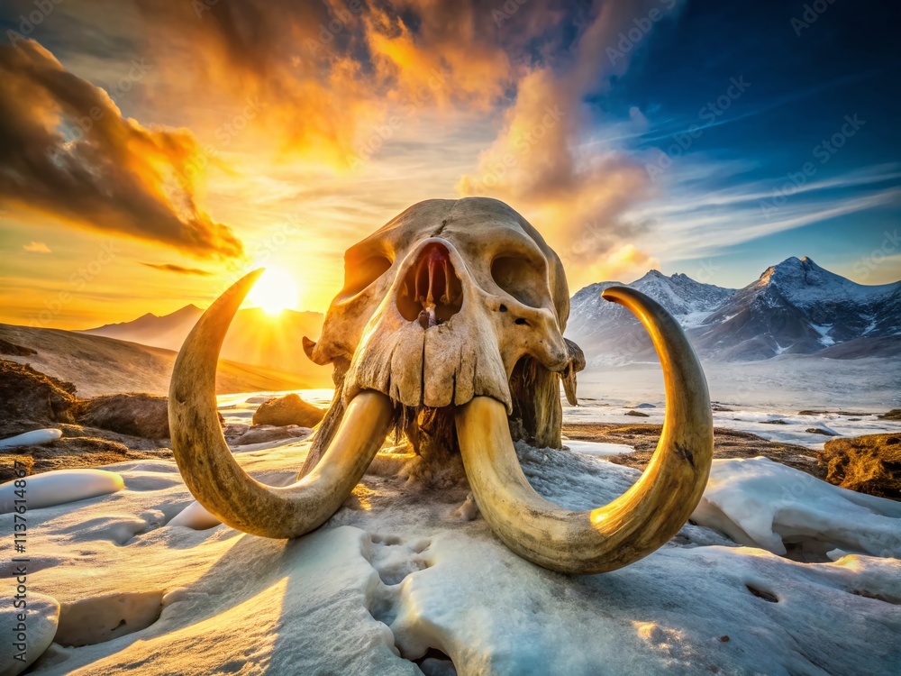 Panoramic Mammoth Skull Fossil Discovery - Prehistoric Ice Age Giant ...