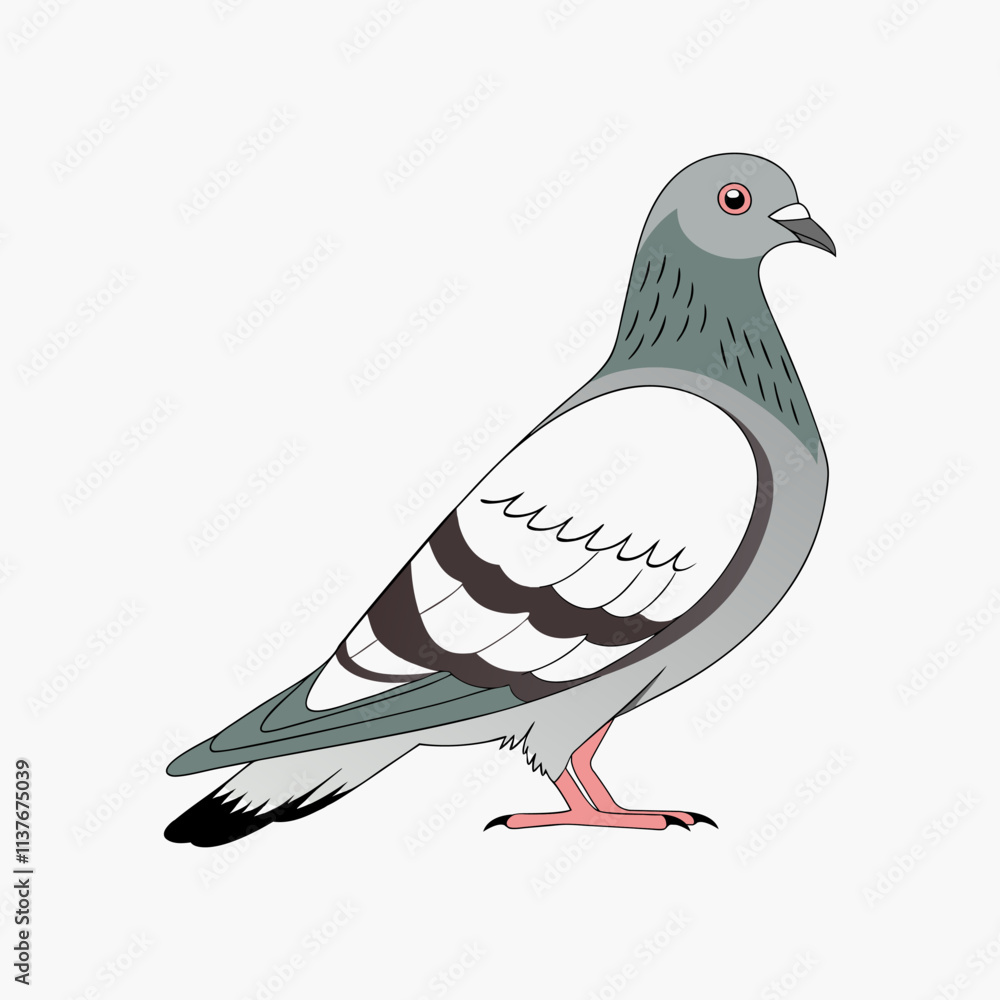 Pigeon vector for urban-inspired artwork. Featuring a detailed pigeon ...