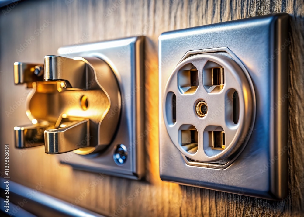 Macro Photography of Electrical Outlet and Plug: Close-up Detail Shots ...