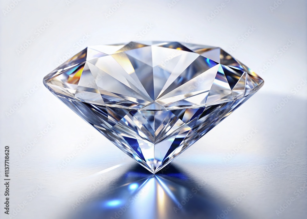 Trillion Cut Diamond Side View, Minimalist Gemstone Photography, White ...