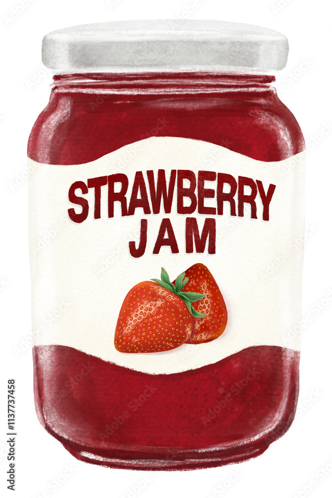 PNG Strawberry jam jar, bread spread illustration, transparent ...