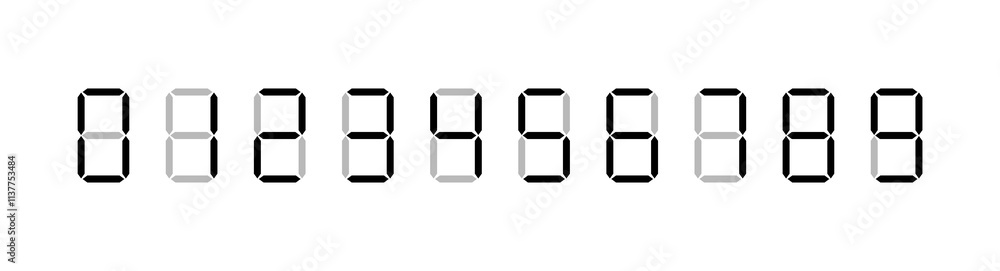 Digital Clock Numbers, Display of Digits, Numerical numbers, Scoreboard ...