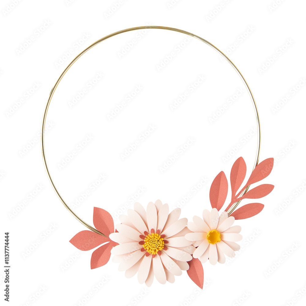 Flower gold frame png sticker, transparent background Stock ...