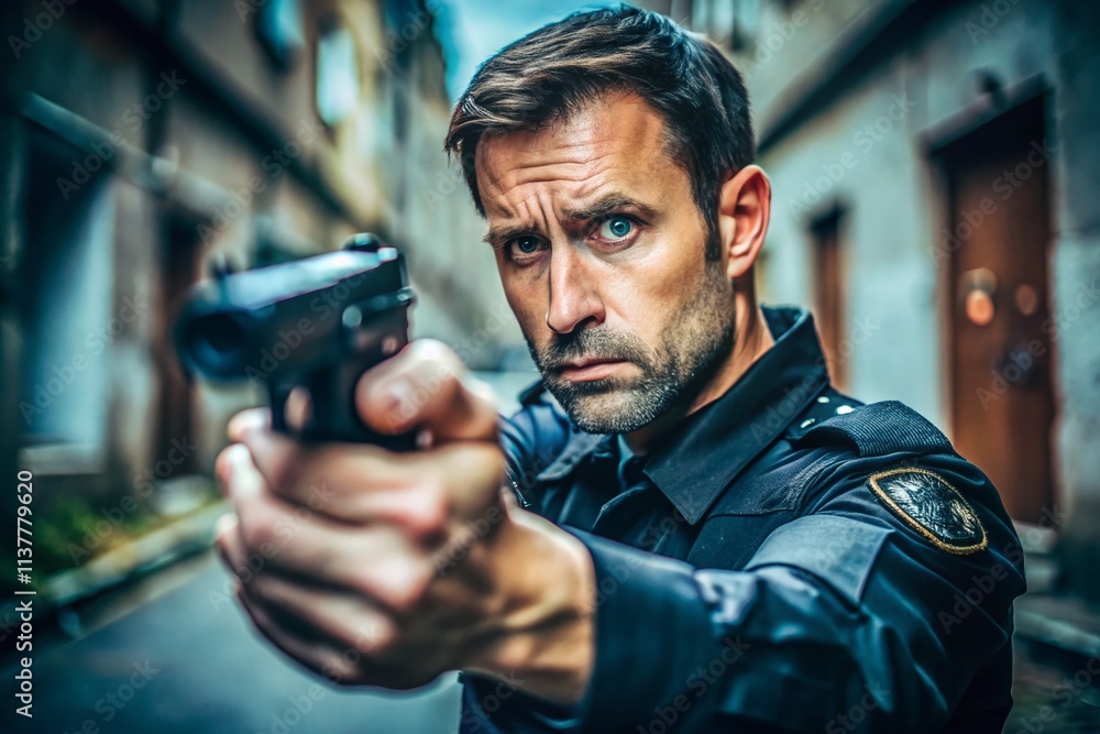 Police Officer with Gun: Documentary Photography - Law Enforcement ...