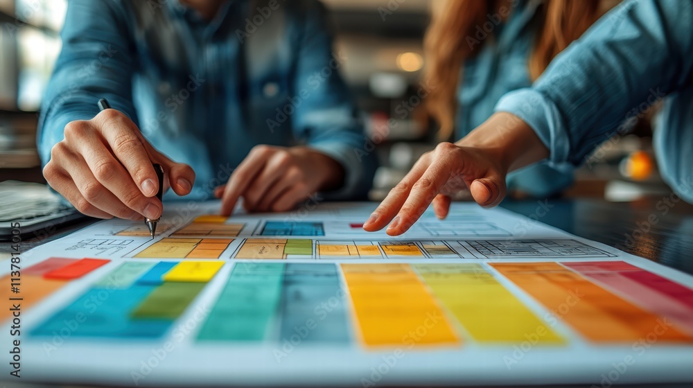 Collaborative business brainstorming session with creative agency team ...