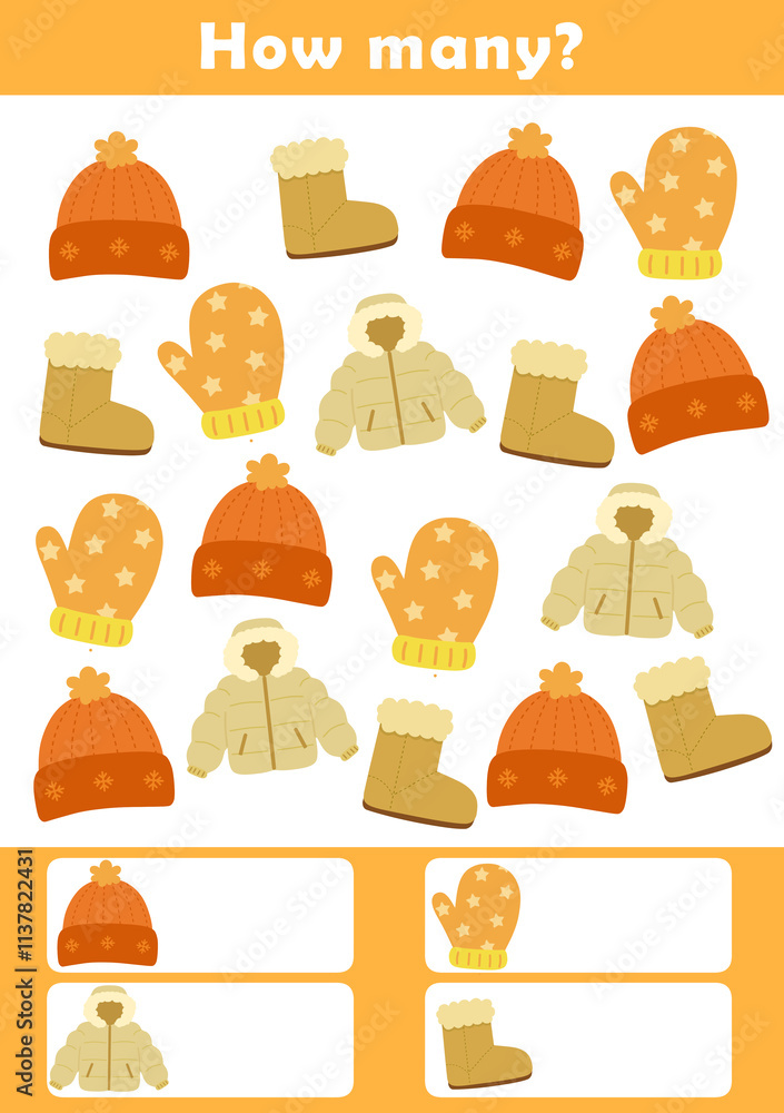 I spy game for toddlers. Counting educational activity for children and ...