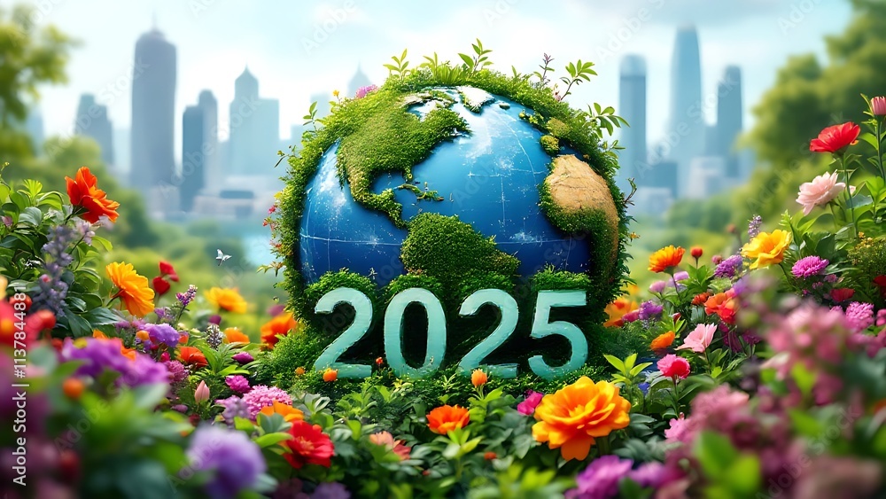 "2025" is a year to recycle green and protect the environment and ...