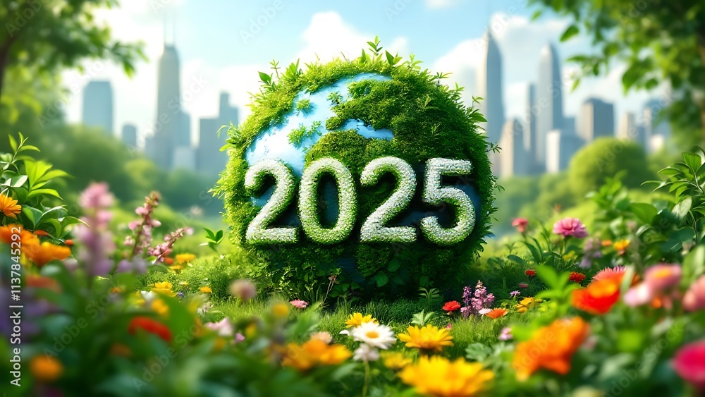 "2025" is a year to recycle green and protect the environment and ...
