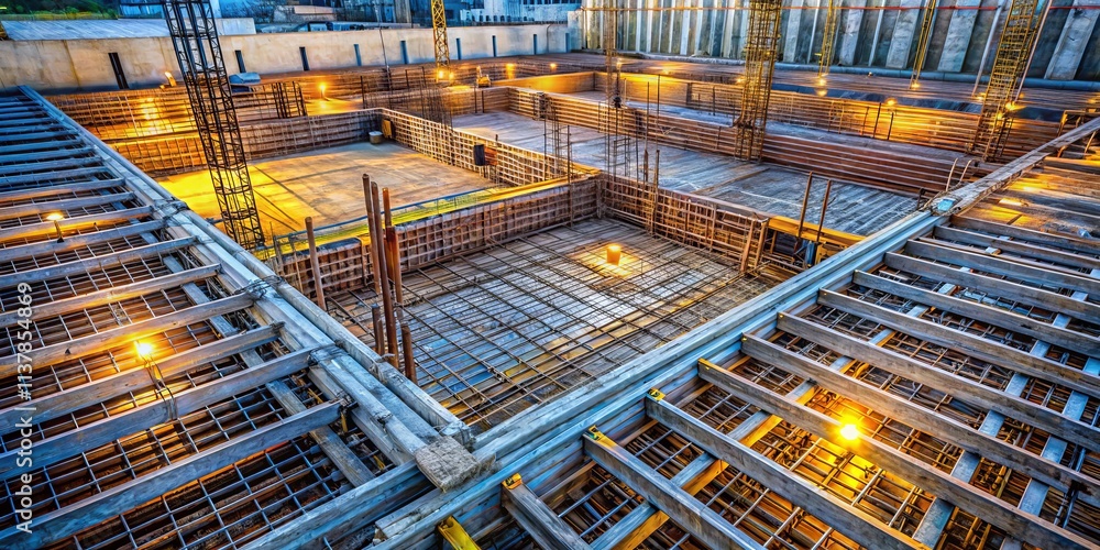 Monolithic Foundation Construction: Top-Down View of Reinforced ...