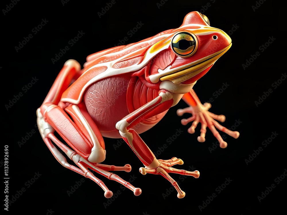 3D Frog Anatomy: Muscles & Skeleton - Educational Visual Aid Stock ...