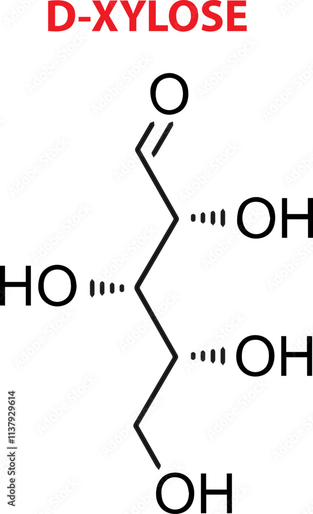 Vector Of D-Xylose Chemical Structure Stock Vector | Adobe Stock