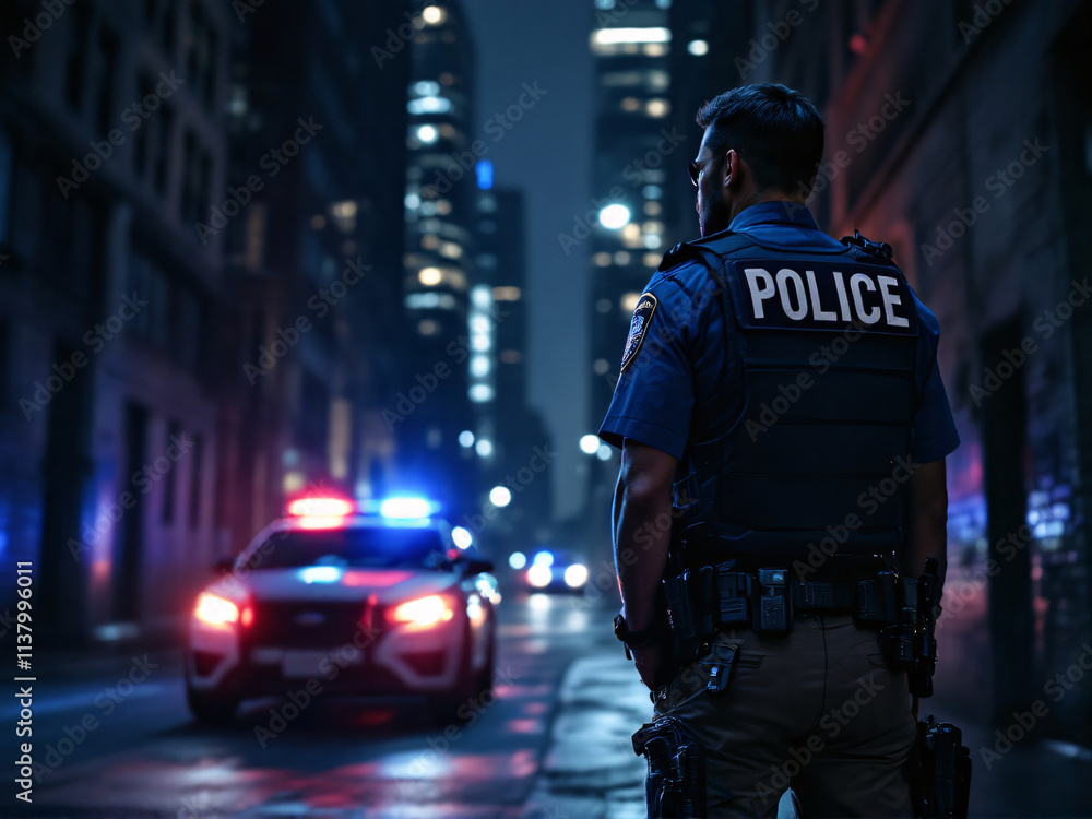 Police, officer, law enforcement, uniform, vest, duty belt, gun ...