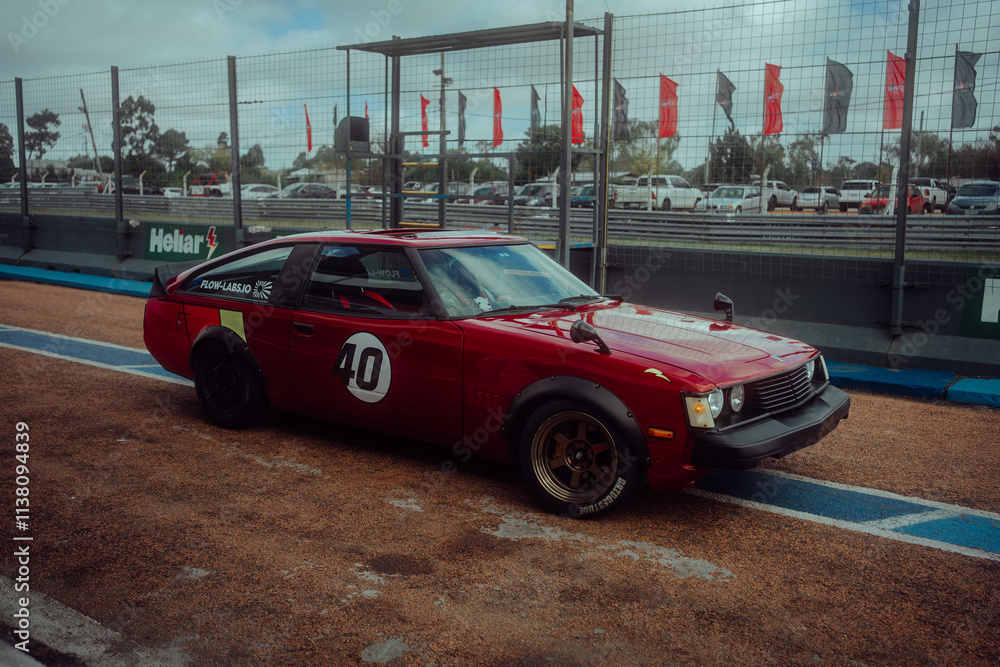 Red Toyota Celica TA40 with Beams 3SGE "Black Top" engine. Montevideo ...