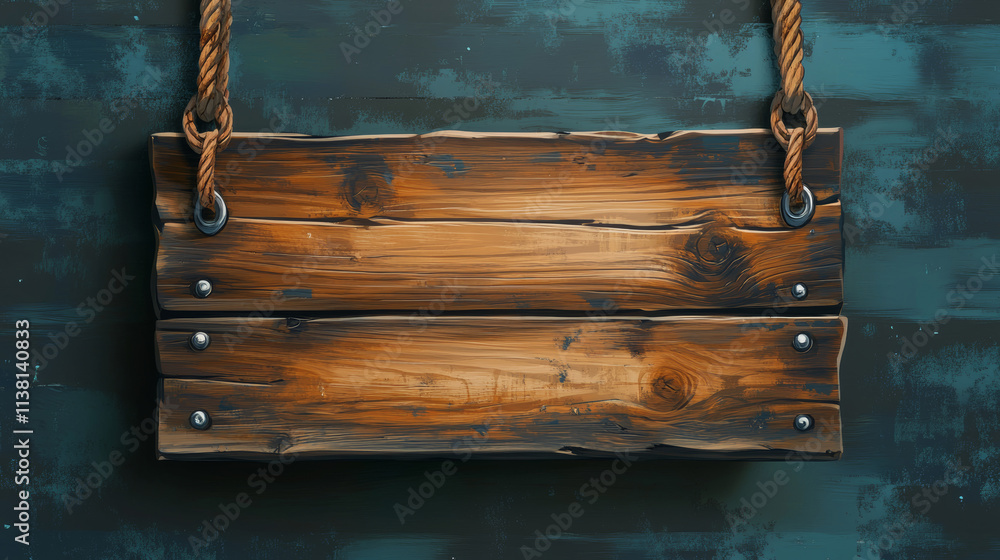 3d wood texture sign board. Wooden plank frame for saloon. Realistic ...