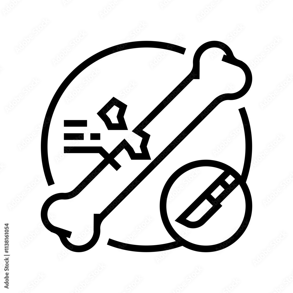 orthopedic surgery fracture injury line icon vector. orthopedic surgery ...