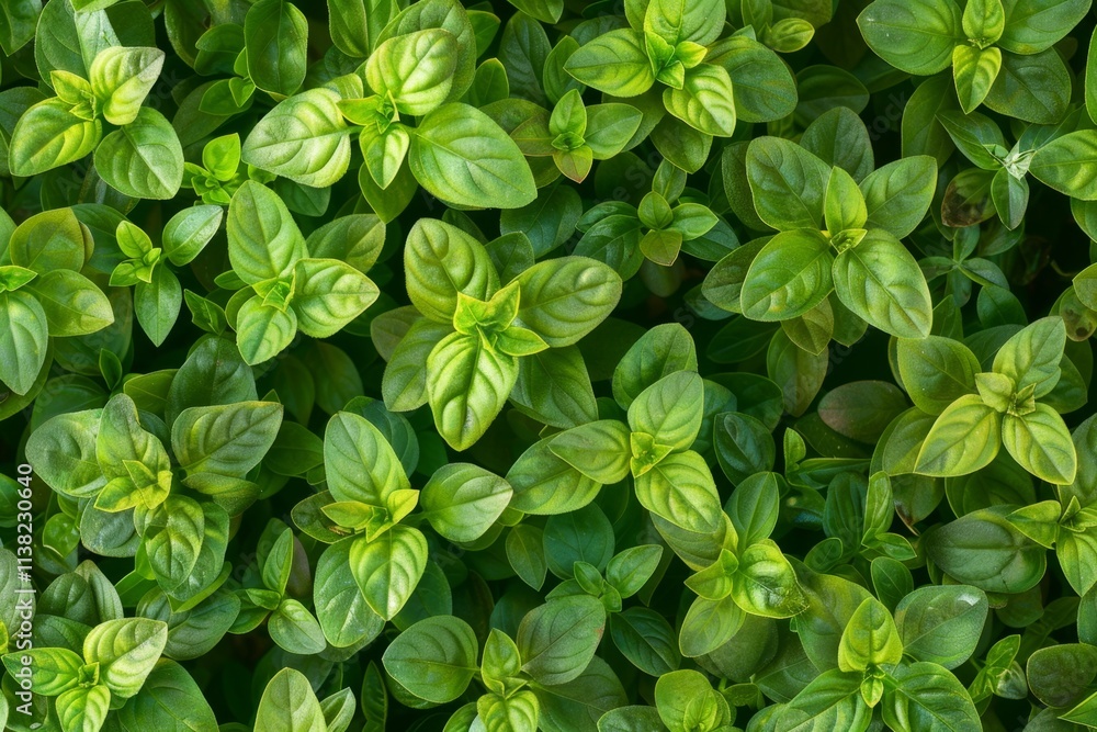 Oregano texture background, origanum vulgare green leaves pattern, wild ...