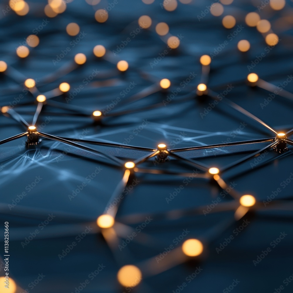 Digital transformation solution adaptability. Abstract network of ...