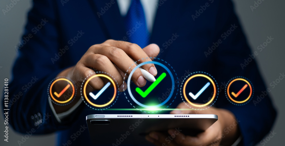 Business performance monitoring and evaluation concept, Take an ...