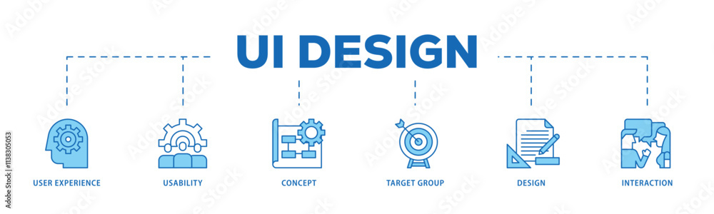 User interface design infographic icon flow process which consists of ...