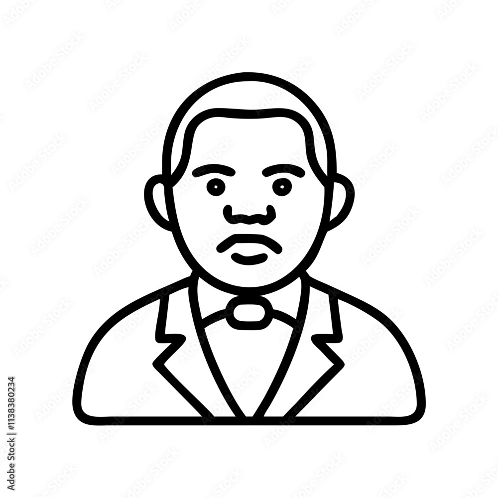 booker t washington icon icon, black history line art, black history ...