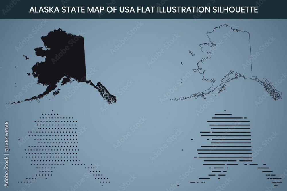 Alaska State Hand Drawn Outline Map of USA Stock Vector | Adobe Stock