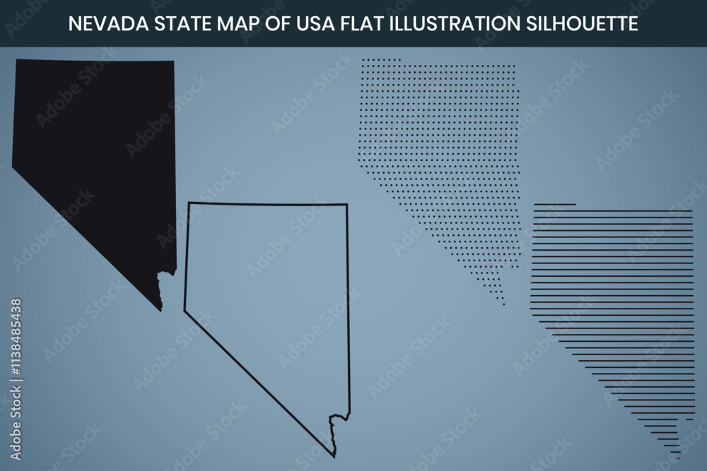 Nevada State Hand Drawn Outline Map of USA Stock Vector | Adobe Stock