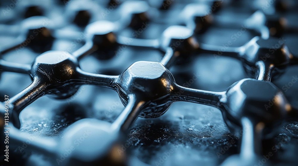 3d Hexagonal Generate a highly detailed 3D model of a molecular ...