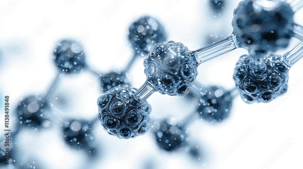 3d Hexagonal Generate a highly detailed 3D model of a molecular ...