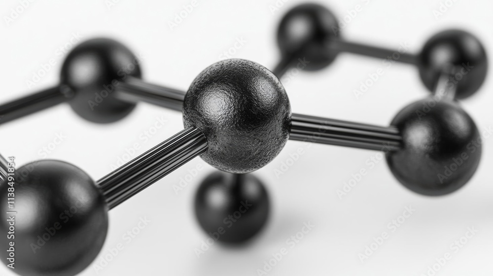 3d Hexagonal Generate a highly detailed 3D model of a molecular ...