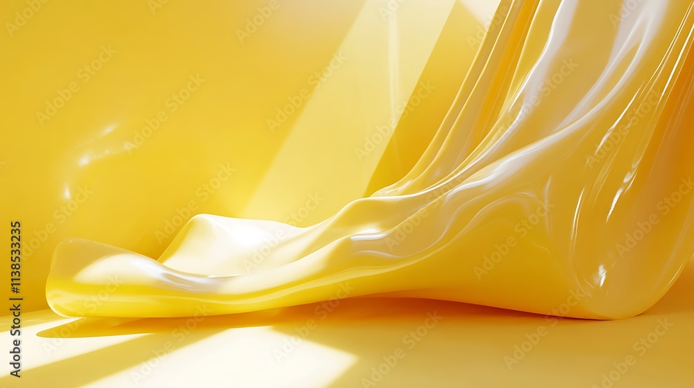24. A clean, bright yellow background with soft, flowing lines for a ...