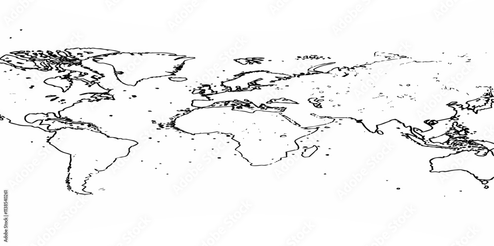 Abstract world map with black and white Ariel view world map top view ...