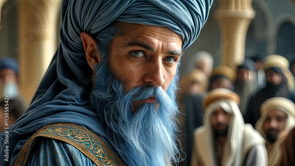 The genie is a sorcerer with a blue beard in the east. The Tale of the ...