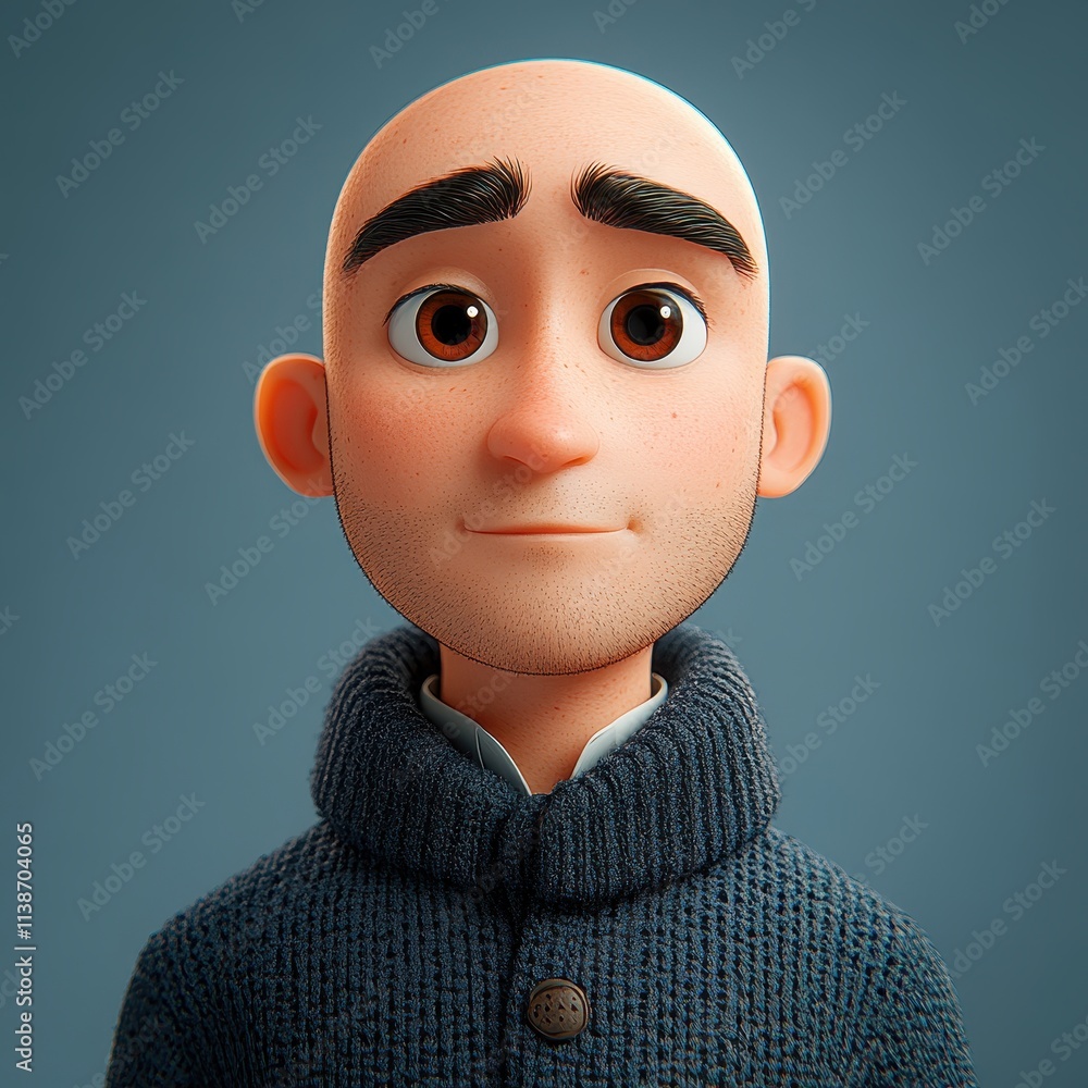 Professional headshot of a 3D avatar representing a Hispanic social ...