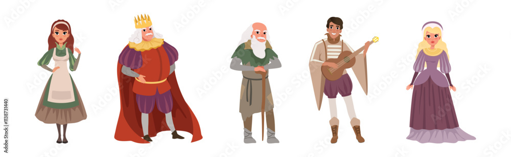 Medieval People Character from European Middle Ages Historic Period ...