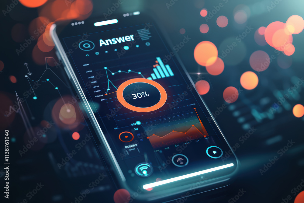 Professional Business Quiz App Interface with Interactive Charts and ...