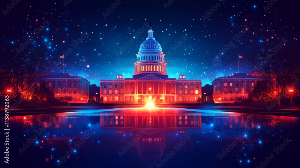 Realistic, classic Presidential Inauguration 2025 banner, vibrant hues ...