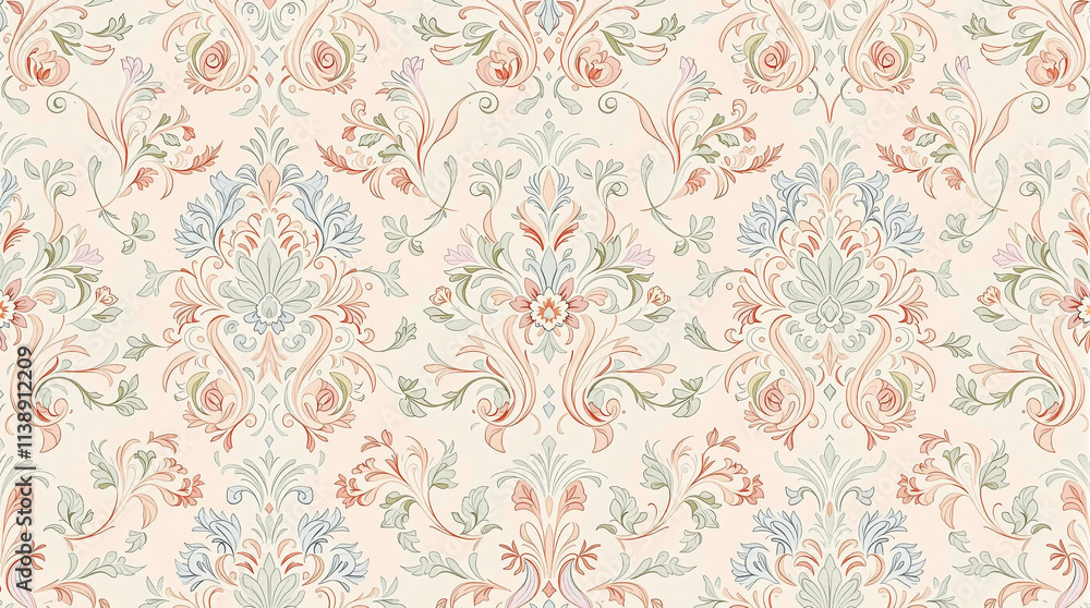 Delicate Rococo Pattern Background - Elegant Design Stock Illustration ...