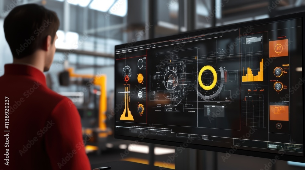 An interactive workstation where a digital interface showcases AR ...