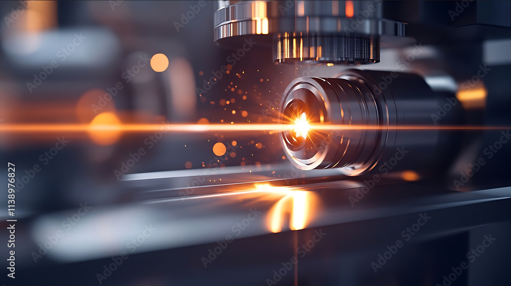 hyper realistic photograph of a laser Optiquiver Optical Metrology Tool ...