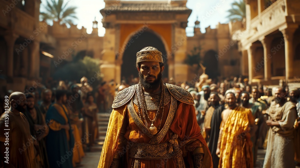 Solomon is Anointed as King with a Grand Ceremony and Regal Attire set ...