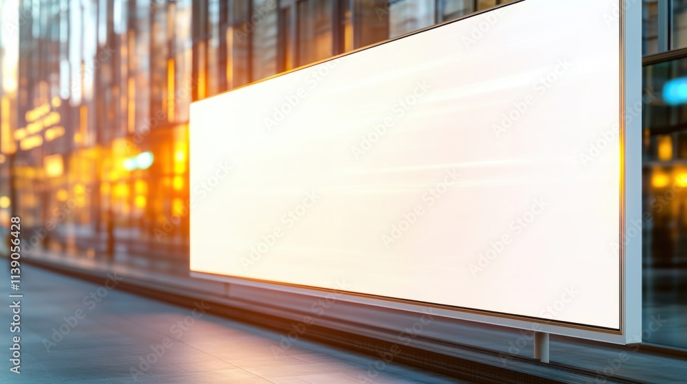 Urban sunset advertising display city street digital billboard modern ...