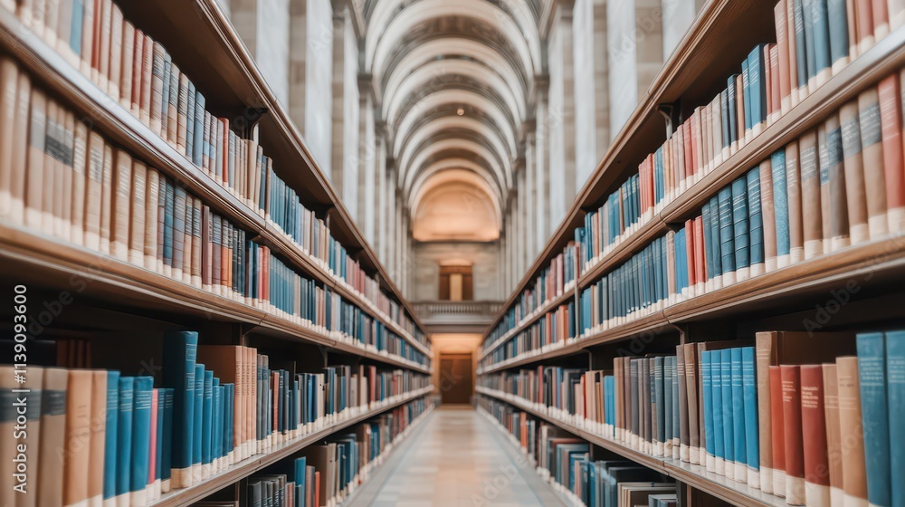 Quiet reading space with bookshelves historic library photo collection ...