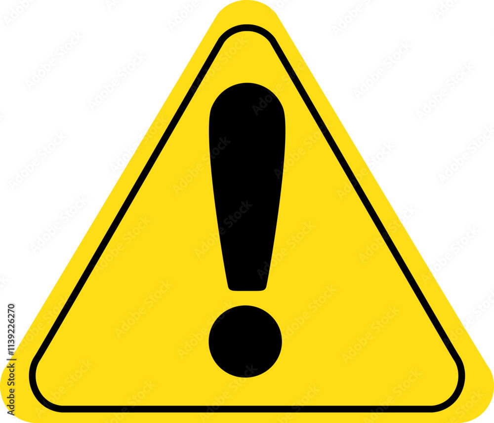 Caution Sign with Exclamation Mark Stock Vector | Adobe Stock