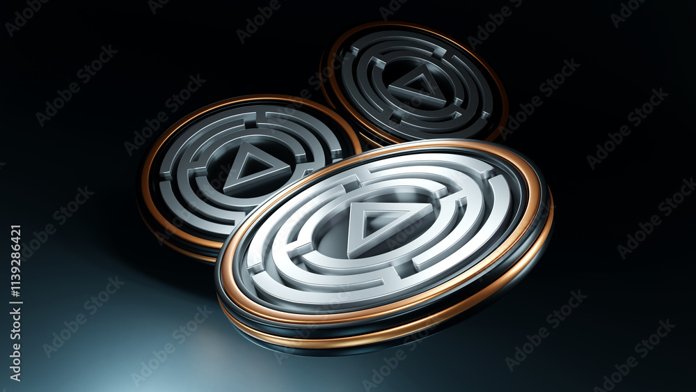 Odos logo and coins Stock Illustration | Adobe Stock