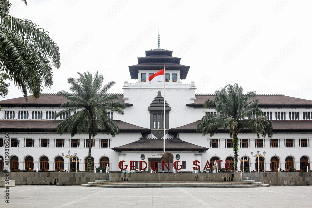 Bandung, West Java, Indonesia - 10 December 2024 : Beautiful of Gedung ...