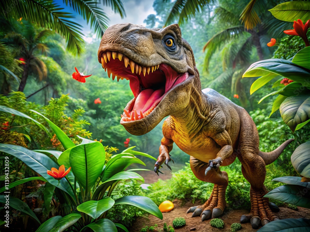 Cartoon T-Rex Bird's Eye View: Funny Dinosaur , Dino Comic, Prehistoric ...