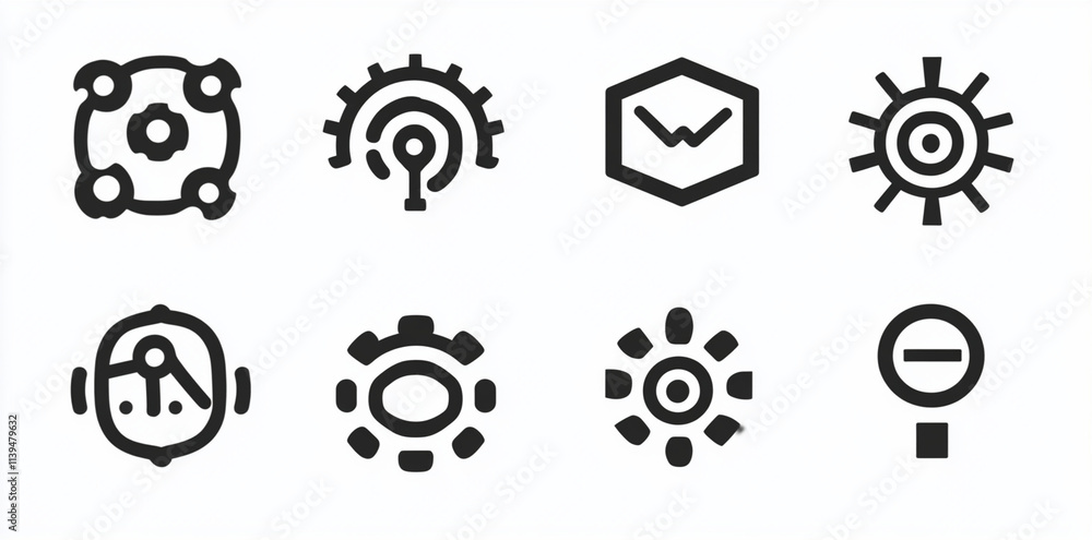 Collection of AI icons for human computer interaction, featuring ...