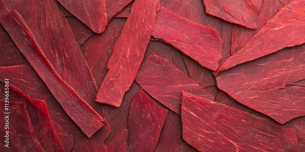 Savory beef jerky texture showing different cuts and variations ready ...