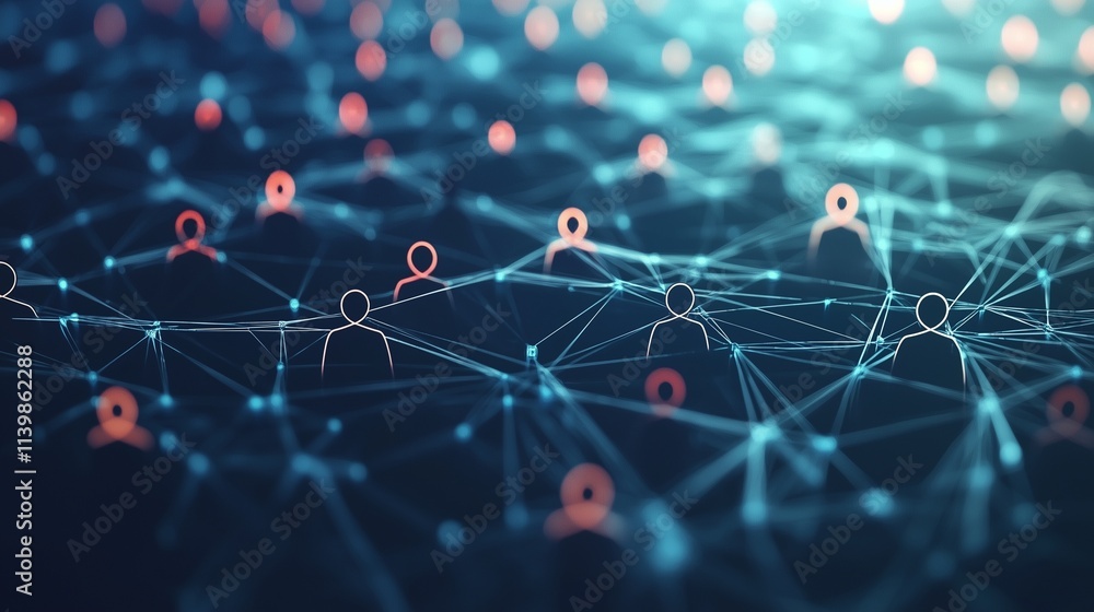 Network of user icons symbolizing iam roles and access management ...