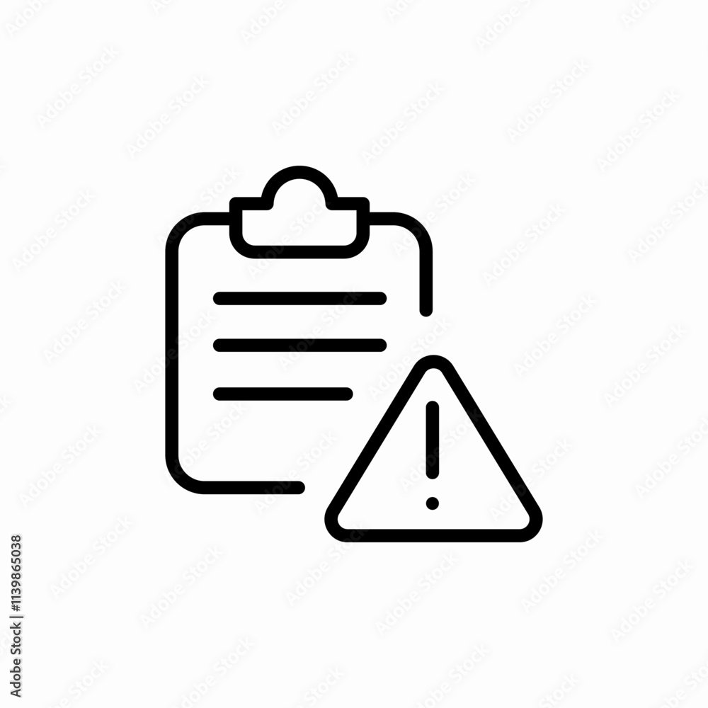 clipboard warning error icon sign vector Stock Vector | Adobe Stock